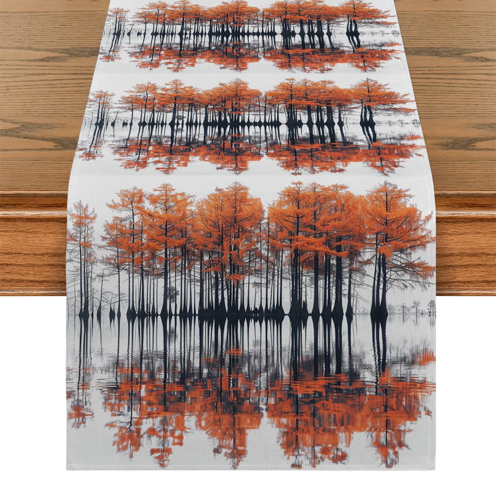 Abstract Photography of Natural Landscapes Table Runner Polyester Table ...