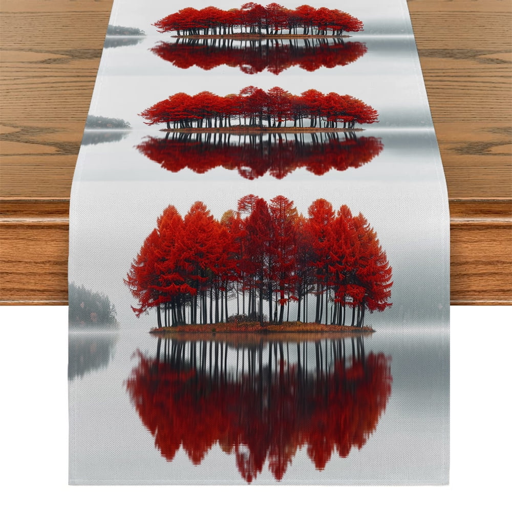 Abstract Photography of Natural Landscapes Table Runner Polyester Table ...