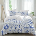 Abstract Physics Formula Duvet Cover Set Full Size, Equations Blue ...