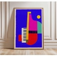 Abstract Piano Geometric Mid Century Modern Music Instrument Art ...