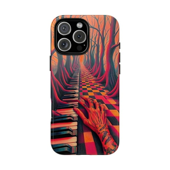 Abstract Piano Keys Red Woods Musical Surreal Artwork Phone Case with ...