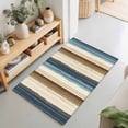 Abstract Pin Stripes Linen Rectangle Rug 2'x3' Vertical Stripe Blue ...