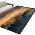 Abstract Pine Trees Area Rug 3x5 Washable Rug Non Slip Amber Forest ...