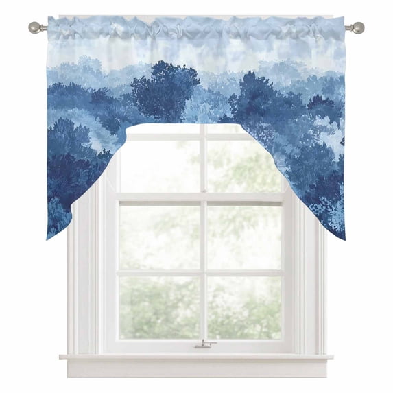 Abstract Pine Trees Kitchen Curtains Swag Valance for Windows/Bathroom ...