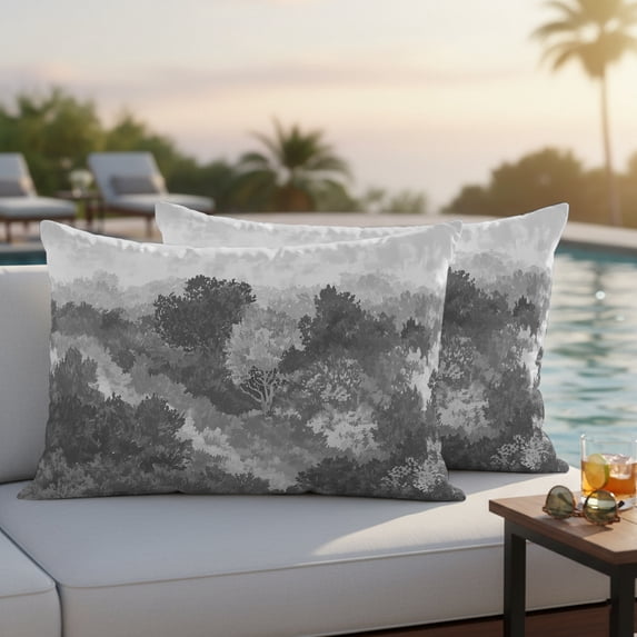 Abstract Pine Trees Outdoor Pillow Covers 20x12 Inch Lumbar Pillow ...