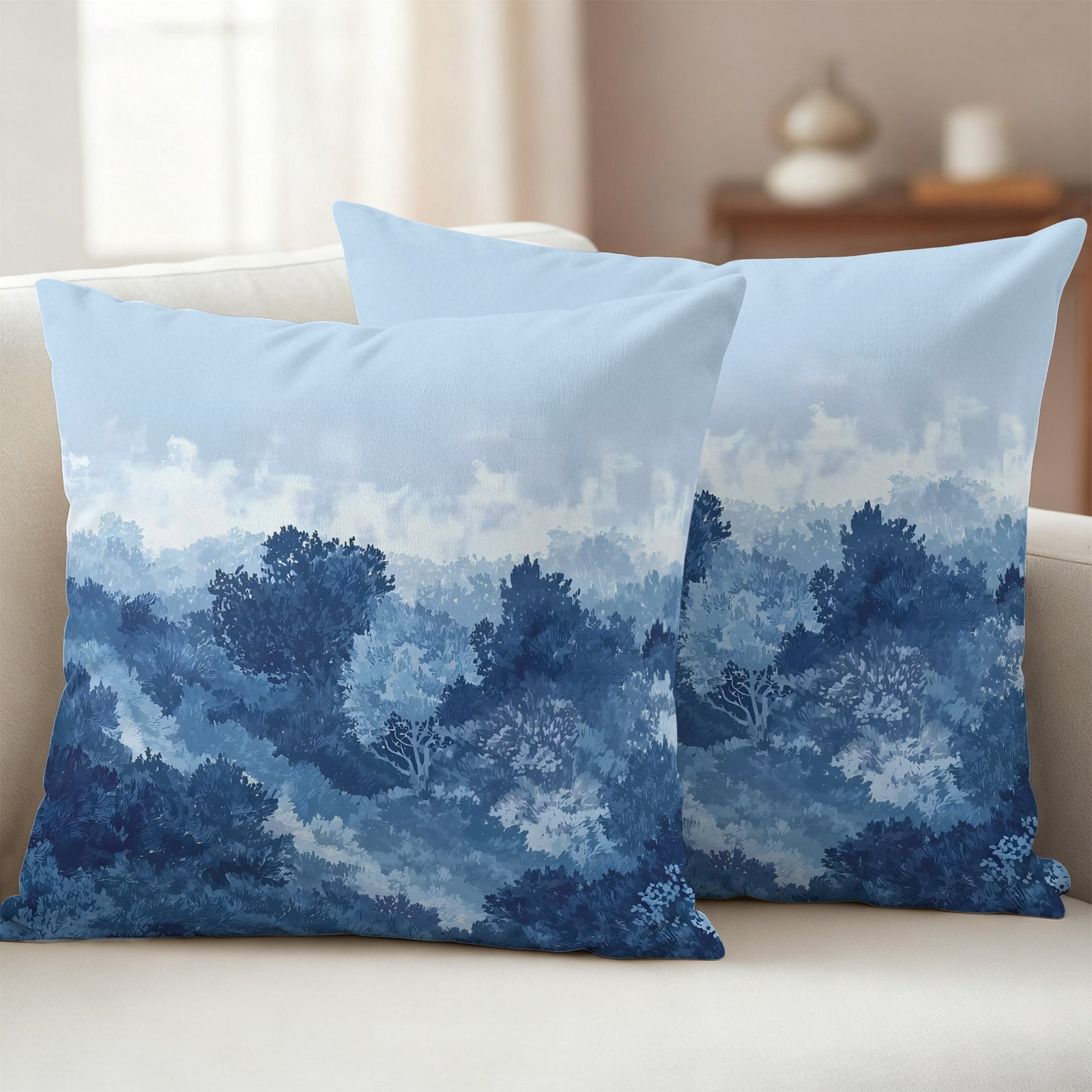Abstract Pine Trees Outdoor Waterproof Throw Pillow Covers 18x18 Set of ...