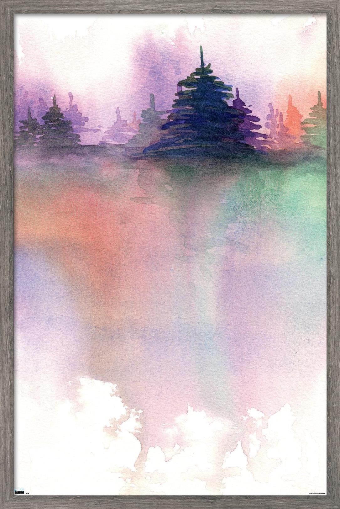 Abstract - Pine Trees Wall Poster, 22.375" x 34", Framed - Walmart.com