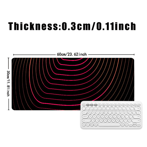 Abstract Pink Black Wave Design Rubber Mouse Pad 31.5 x 11.82 Inches ...