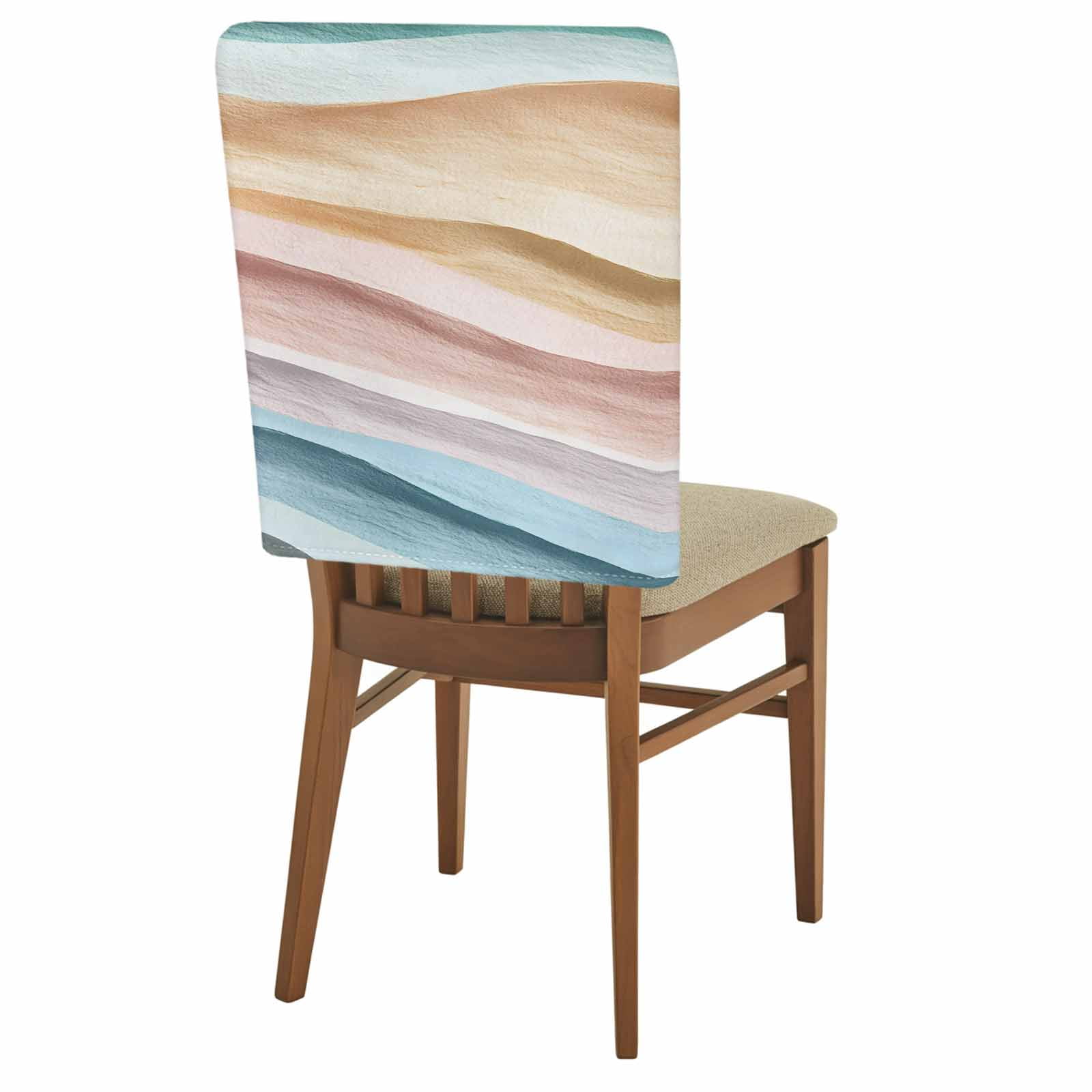 Abstract Pink Blue Wave Chair Back Covers Set of 8, Modern Art Stretch ...