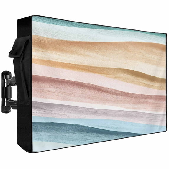 Abstract Pink Blue Wave Outdoor TV Cover 52 to 55 inch Modern Art ...