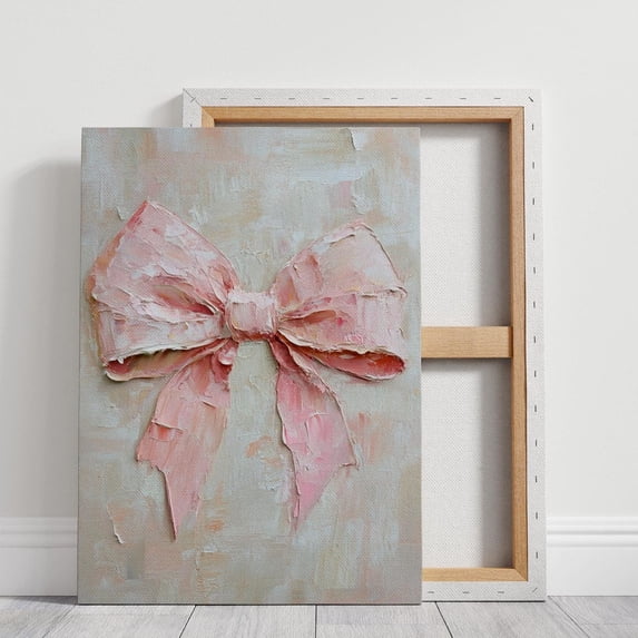 Abstract Pink Bow Wall Art Chic Ribbon For Modern Home Decor And Wall ...