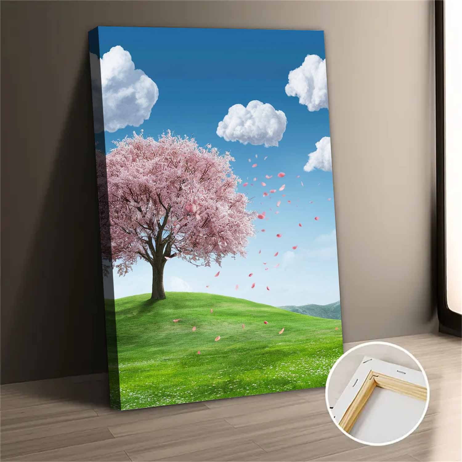 Abstract Pink Cherry Blossom Tree Canvas Wall Art - Walmart.com