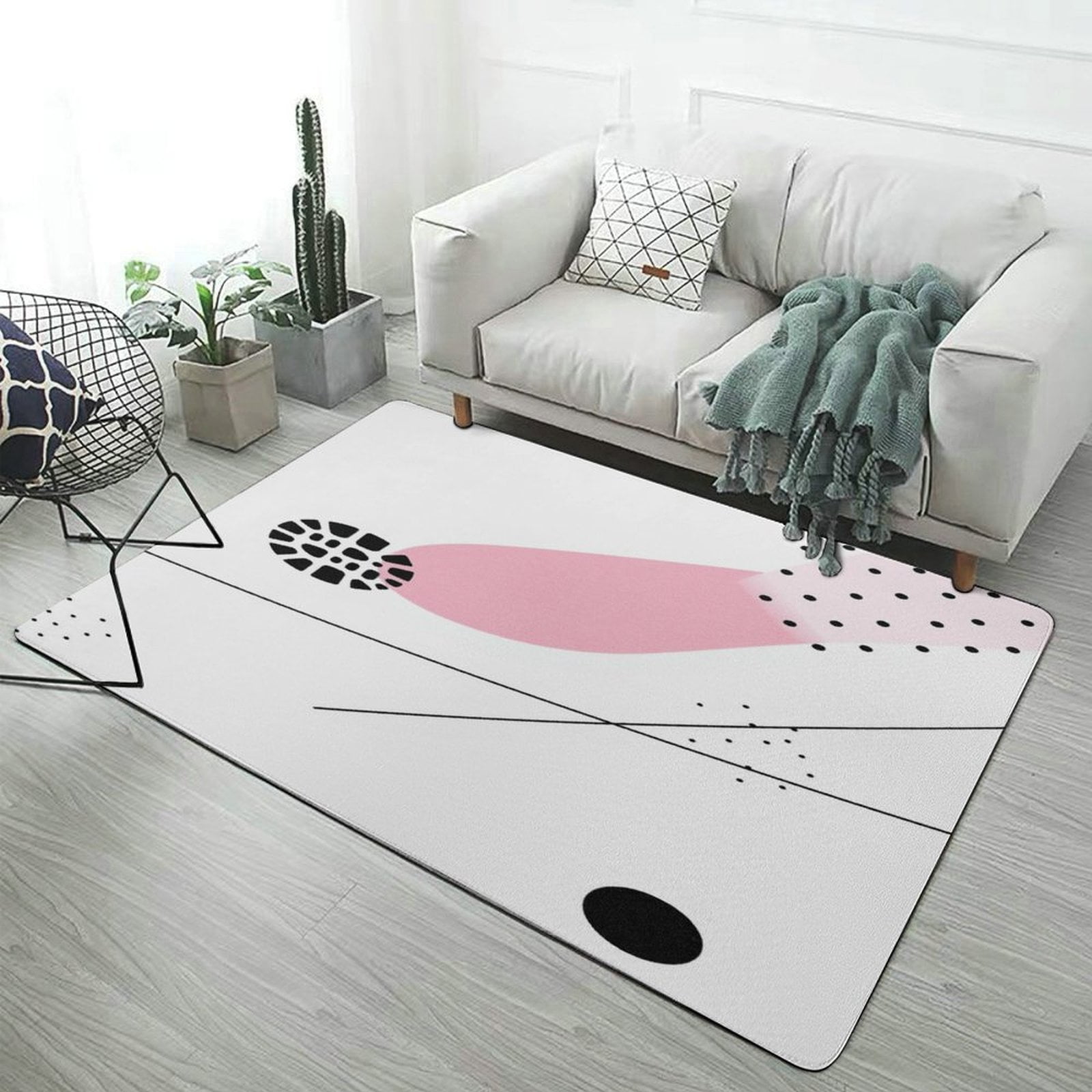 Abstract Pink Design Carpet Large Size Living Room American Style Rugs ...