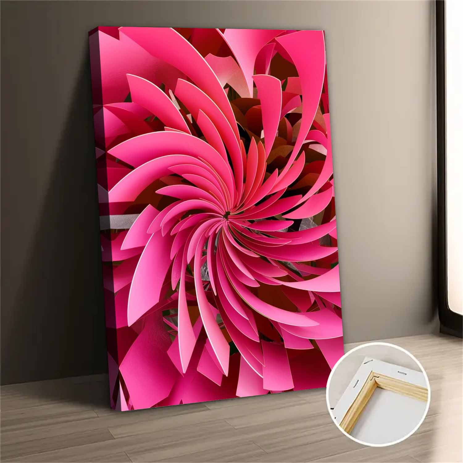 Abstract Pink Flower Canvas Wall Art Print - Walmart.com