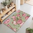 Abstract Pink Flowers on Green Rectangle Area Rug 2x3ft,Living Room Rug ...