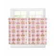 Abstract Pink Flowers Princess Crown Short Blackout Curtains 36 Inch ...