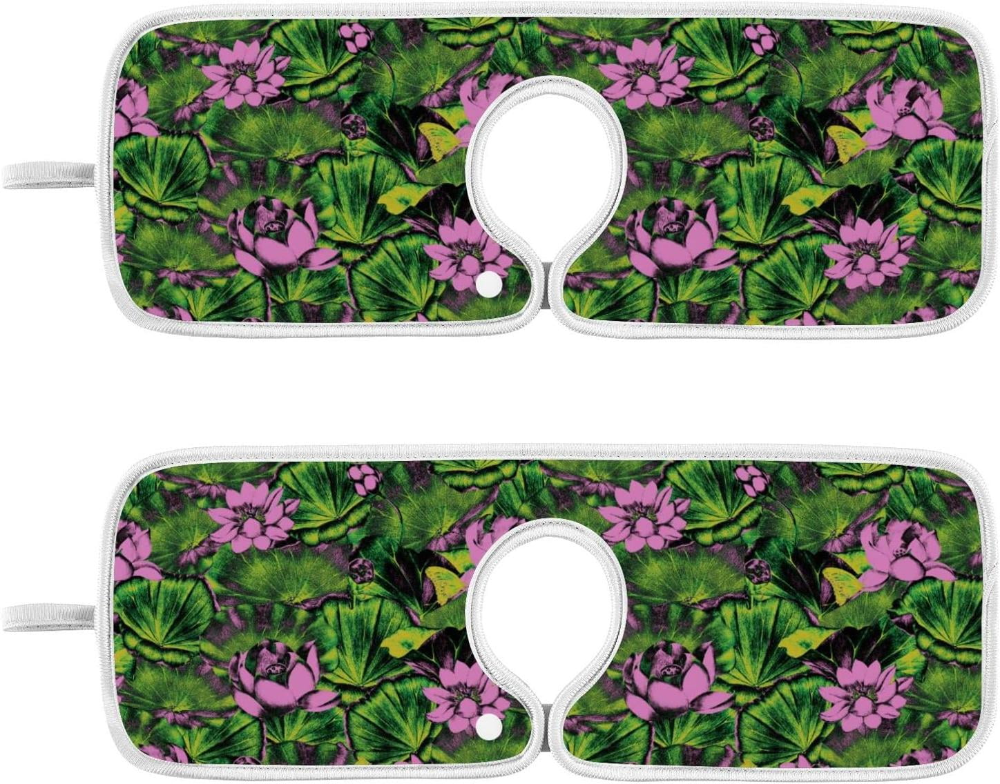 Abstract Pink Lotuses Sink Splash Guard for Faucet 2 Packs Faucet ...