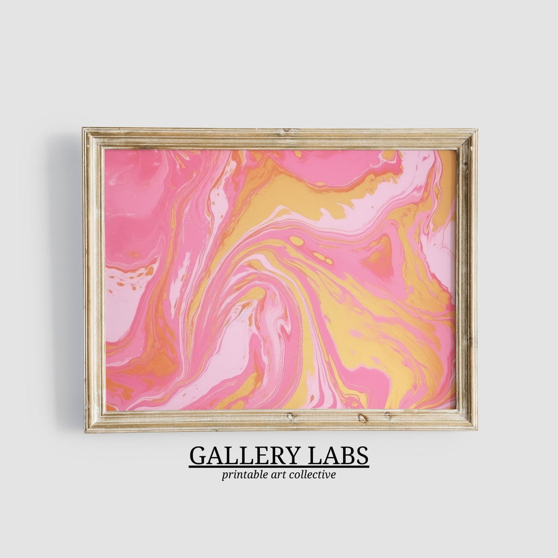 Abstract Pink Marble Painting Able Retro Dorm Decor Wall Art Pink ...