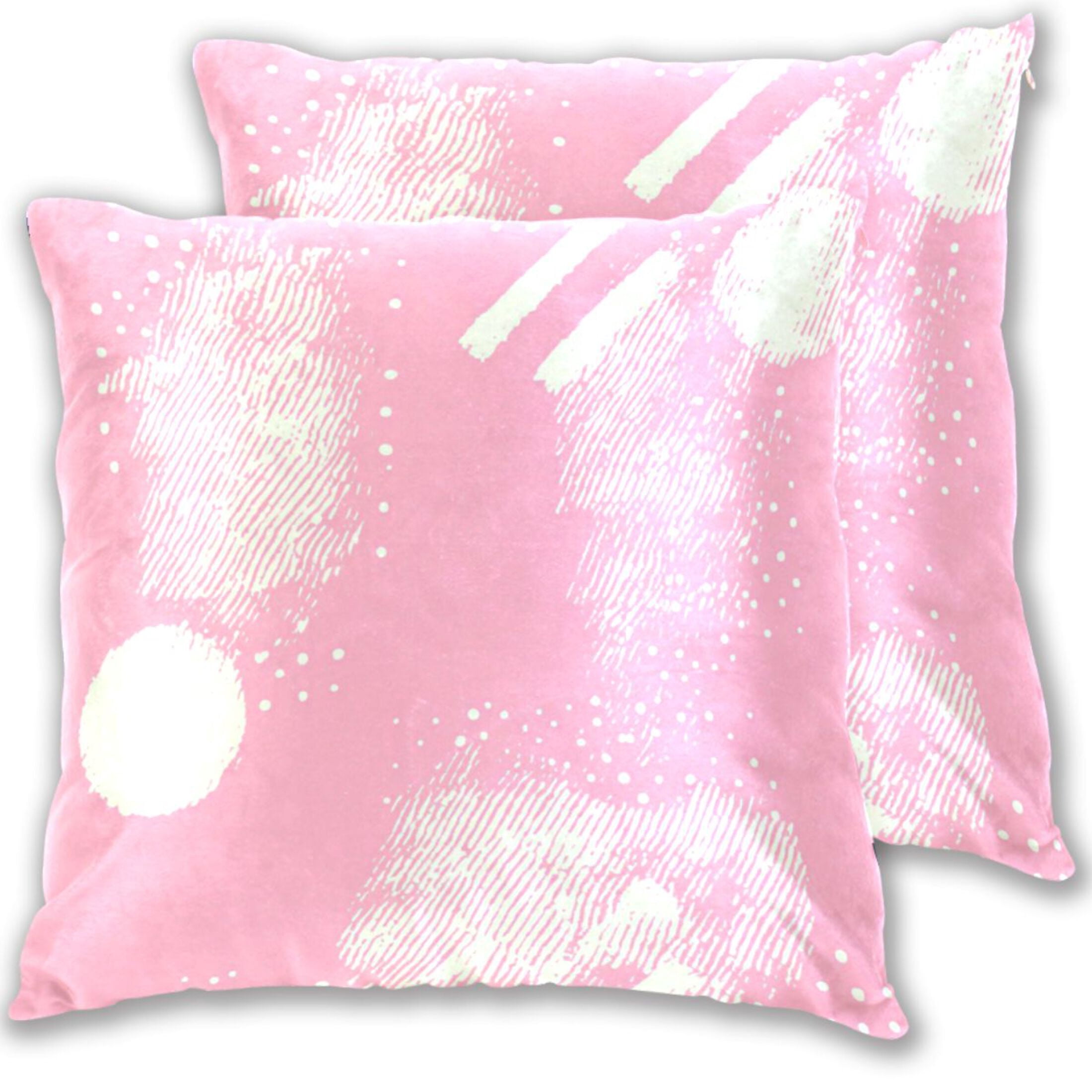 Abstract Pink Texture 16x16in 2-Piece Cotton Fleece Throw Pillow Covers ...