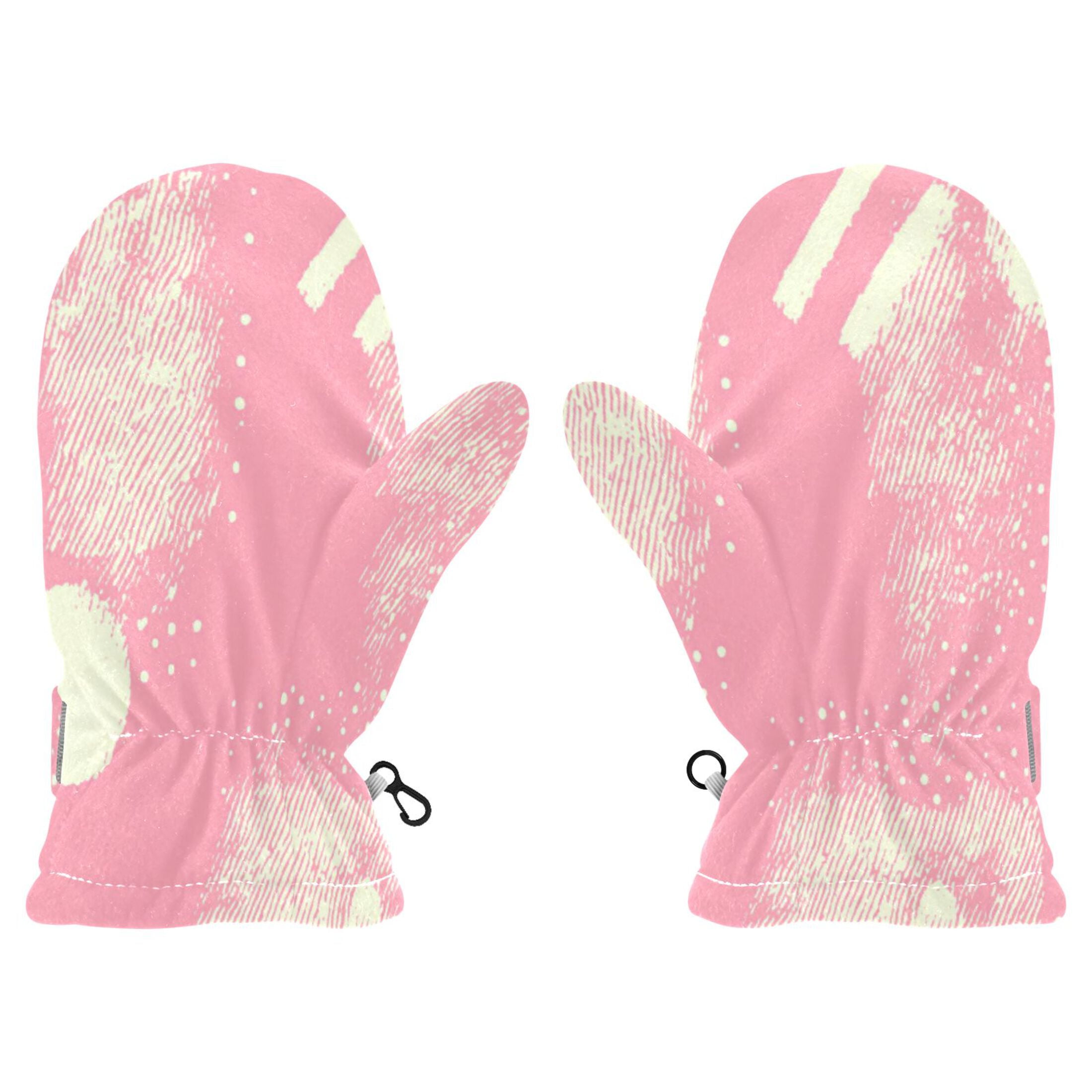 Abstract Pink Texture Witch Cauldron Pattern Cold Weather Mittens Cozy ...