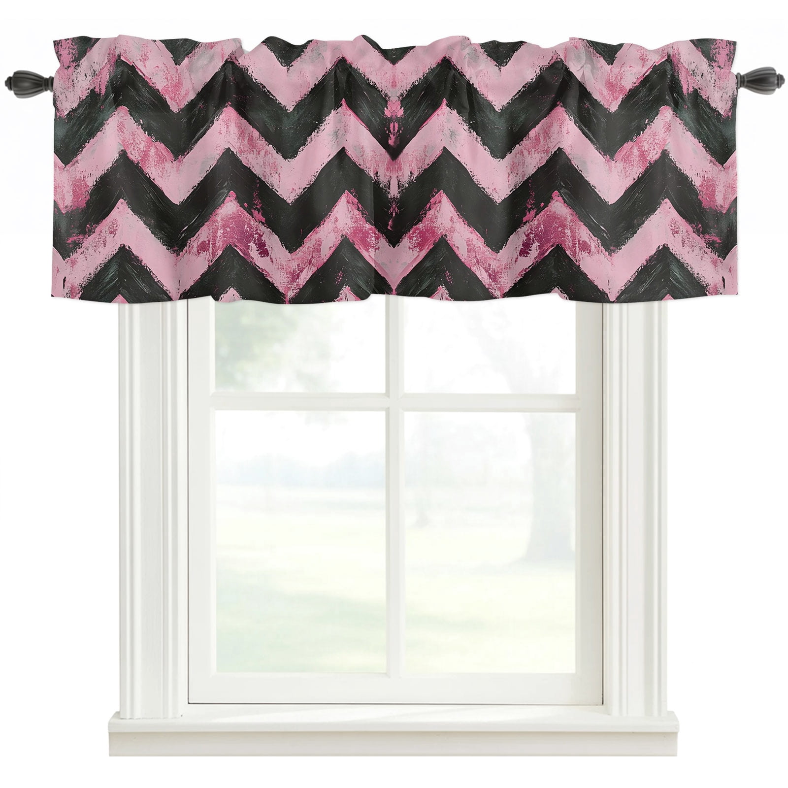 Abstract Pink Valances for Windows Farmhouse Kitchen Curtains Valances ...