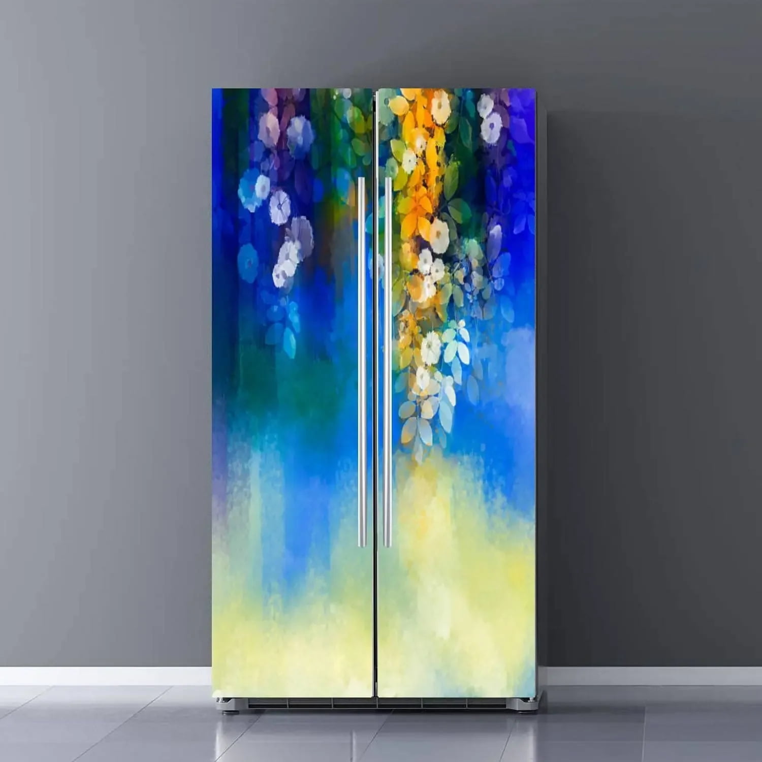 Abstract Pink Violet Refrigerator Sticker Self Adhesive Watercolor ...