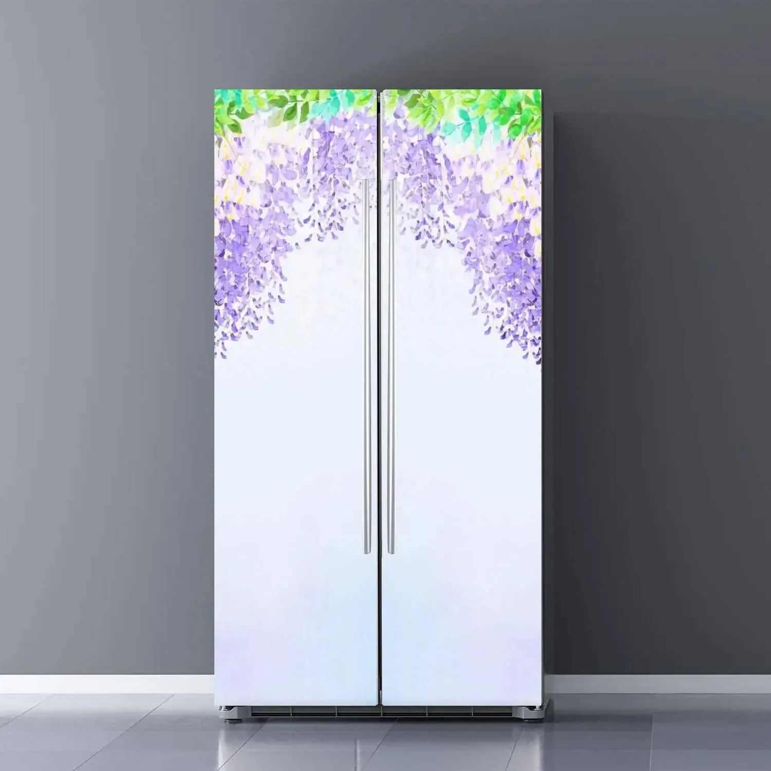 Abstract Pink Violet Refrigerator Sticker Self Adhesive Watercolor ...