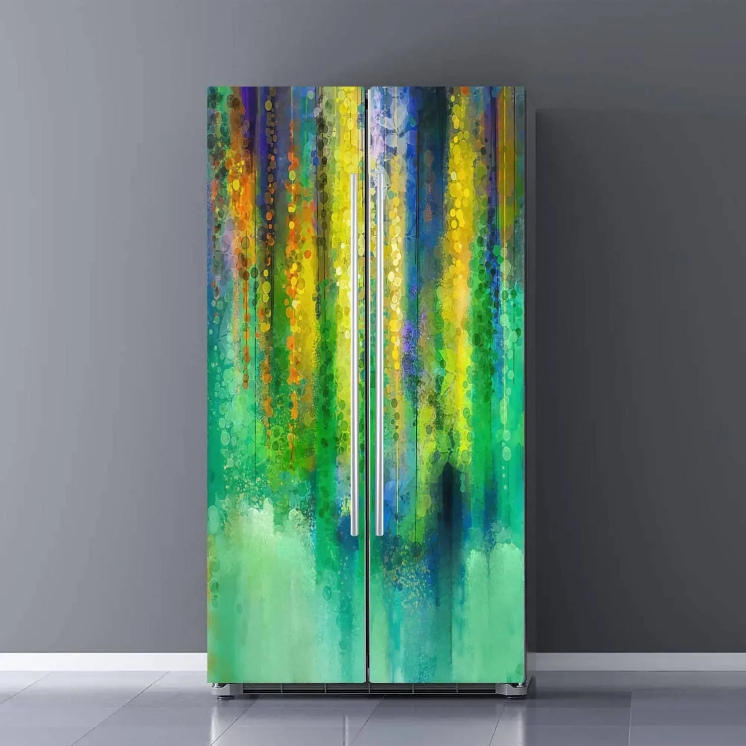 Abstract Pink Violet Refrigerator Sticker Self Adhesive Watercolor ...