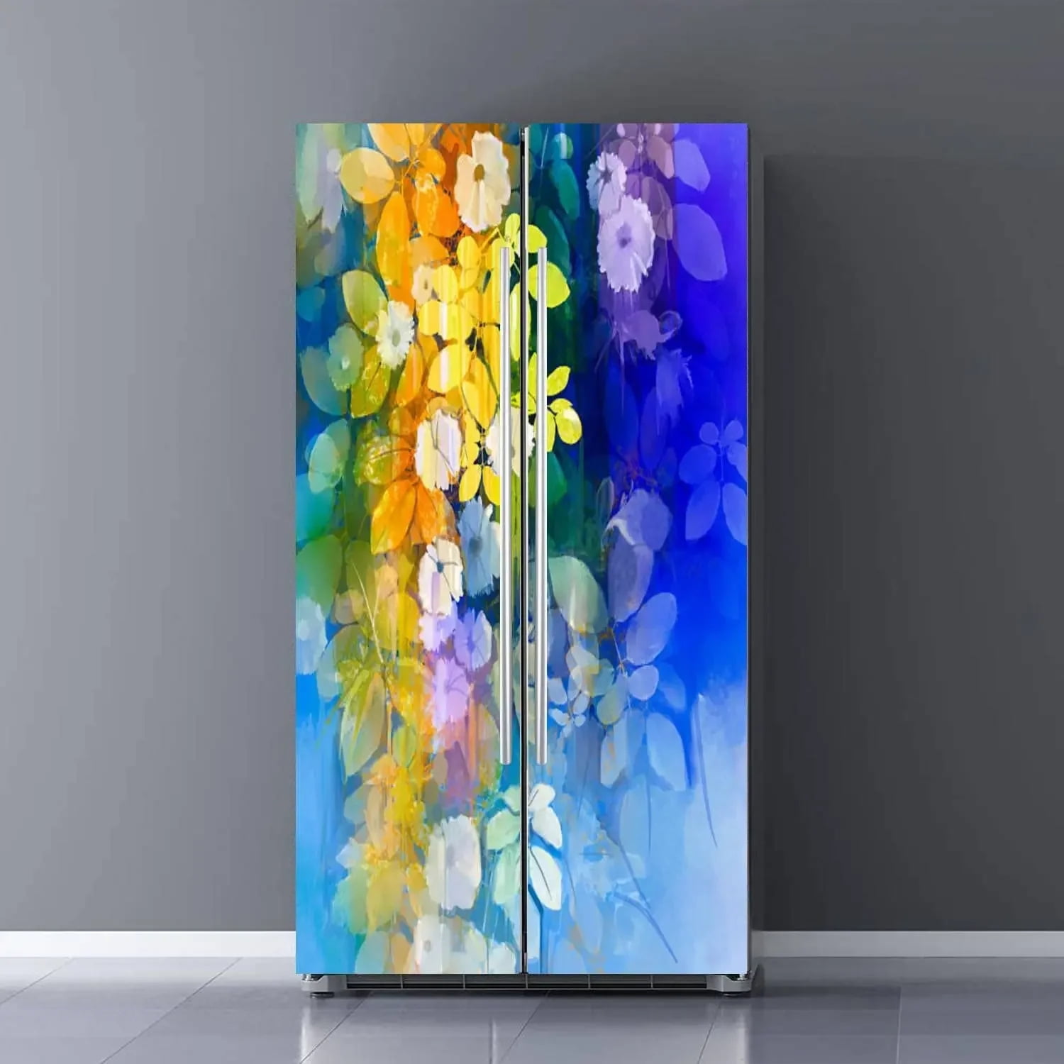 Abstract Pink Violet Refrigerator Sticker Self Adhesive Watercolor ...