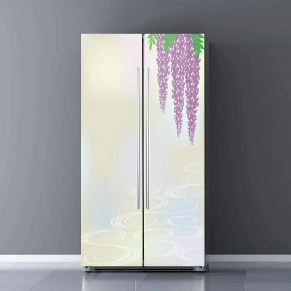 Abstract Pink Violet Refrigerator Sticker Self Adhesive Watercolor ...