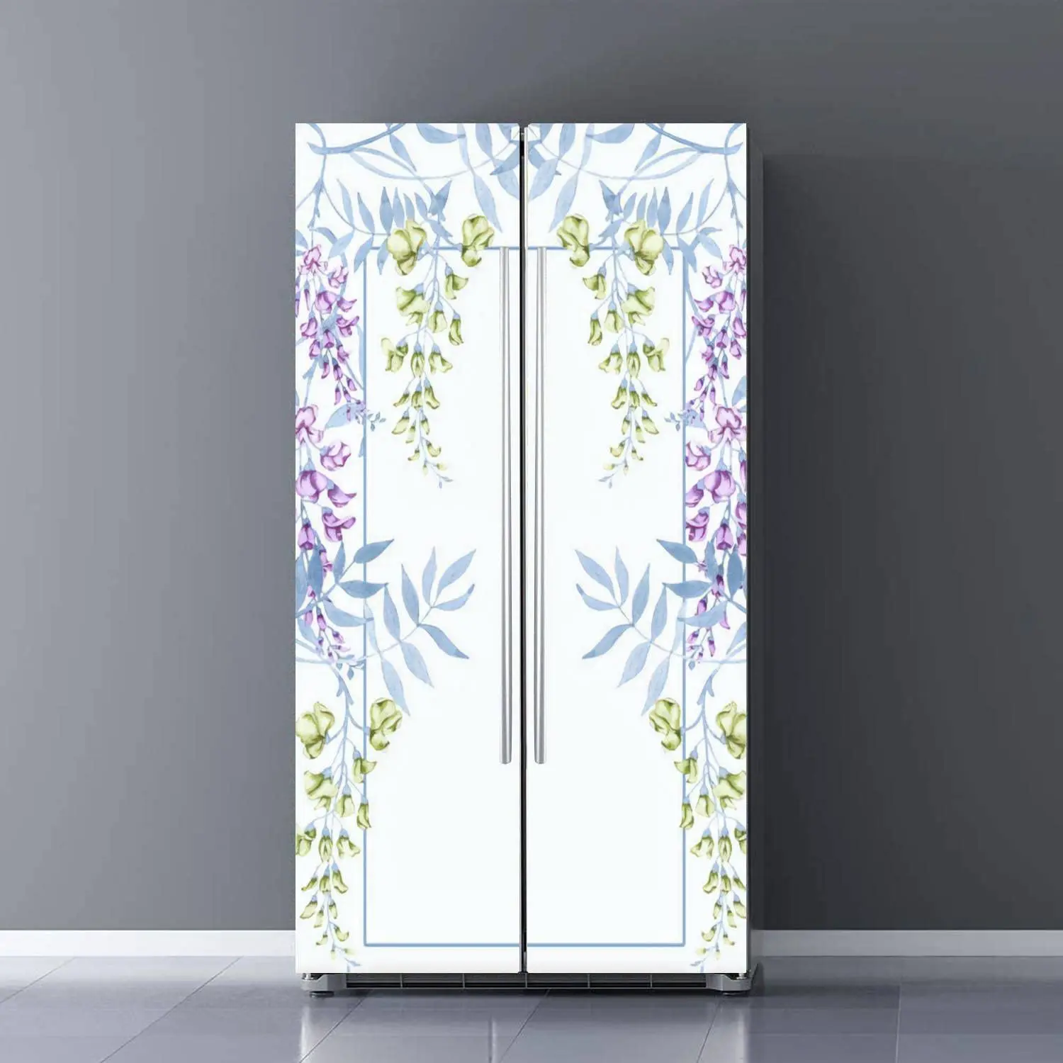 Abstract Pink Violet Refrigerator Wrap Self Adhesive Watercolor ...