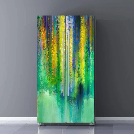 Abstract Pink Violet Refrigerator Wrap Self Adhesive Watercolor ...