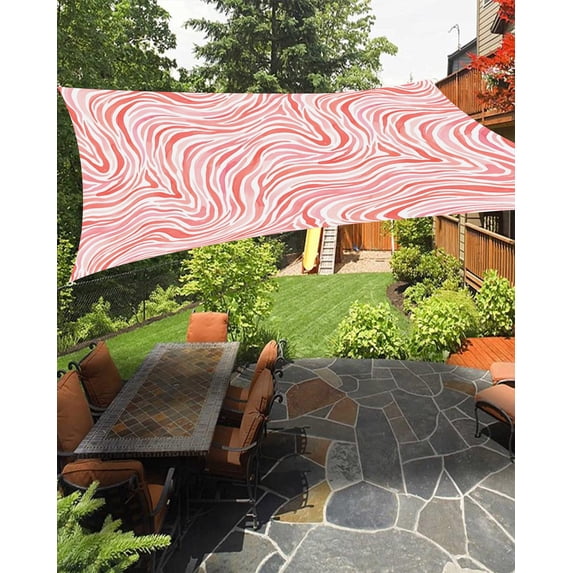 Abstract Pink Waves Sun Shade Sail 6.5'X10' Art Boho Marble Swirls ...