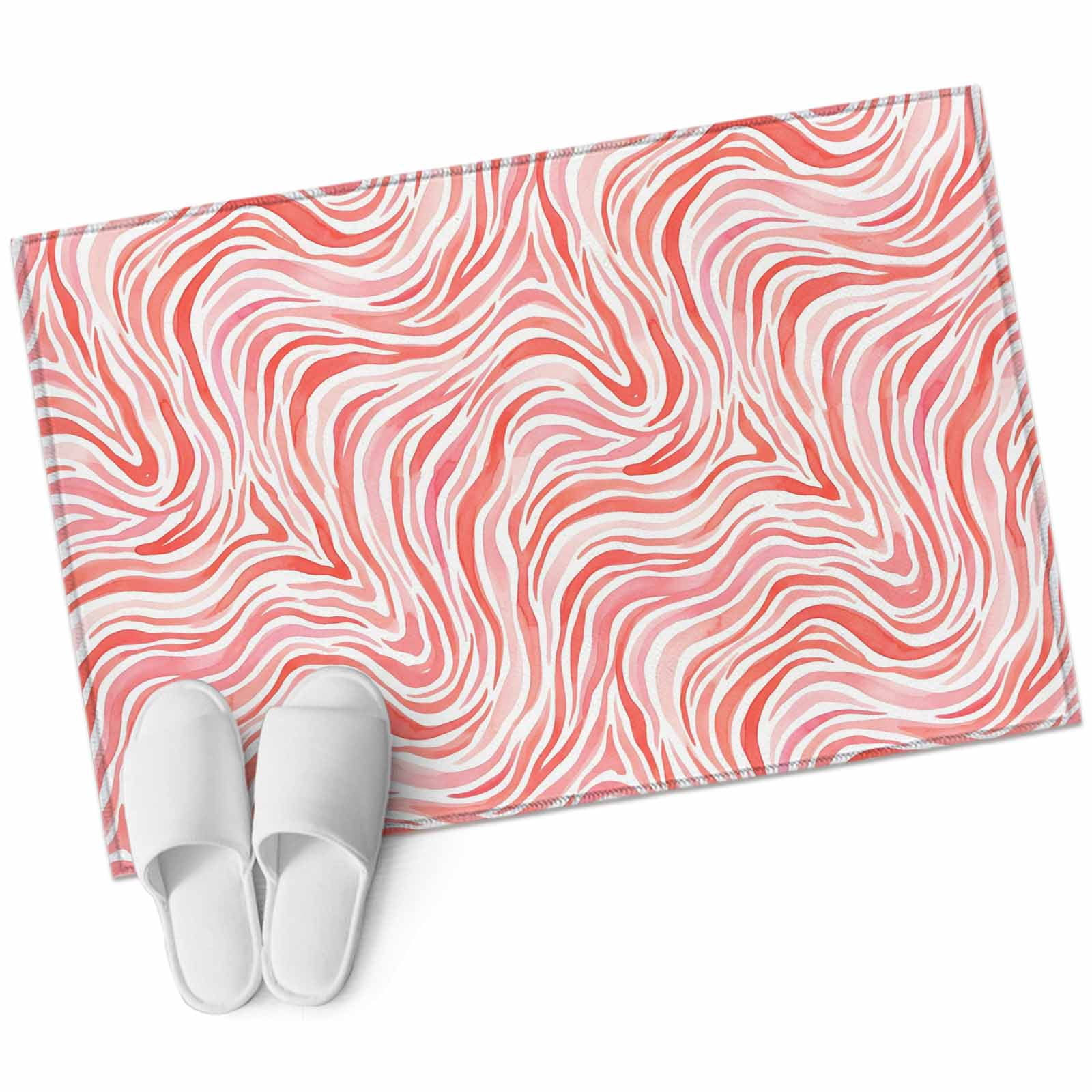 Abstract Pink Waves Washable Small Entryway Area Rugs 2'x3', Art Boho ...