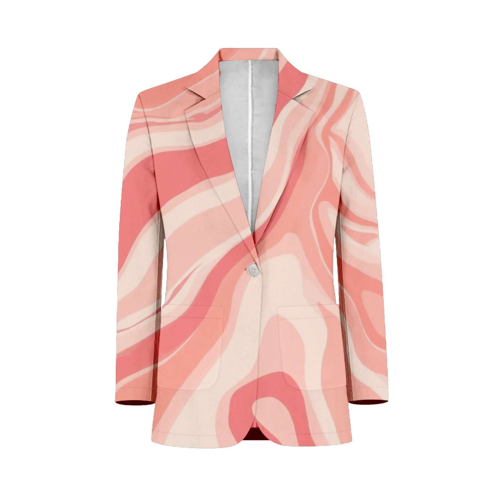 Abstract Pink Wavy Design Mens Suits Shawl Collar Slim Fit Suit Mens ...
