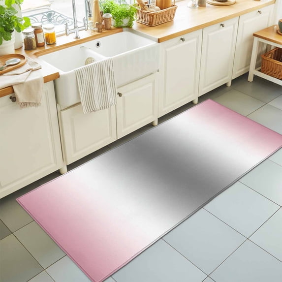 Abstract Pink White Gray Gradient Rectangle Rug 2'x6' Minimalist Ombre ...