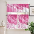 Abstract Pink White Ocean Wave Curtain Tier and Valance Set 3 Piece ...
