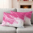 Abstract Pink White Ocean Wave Waterproof Throw Pillow Covers Set of 2 ...