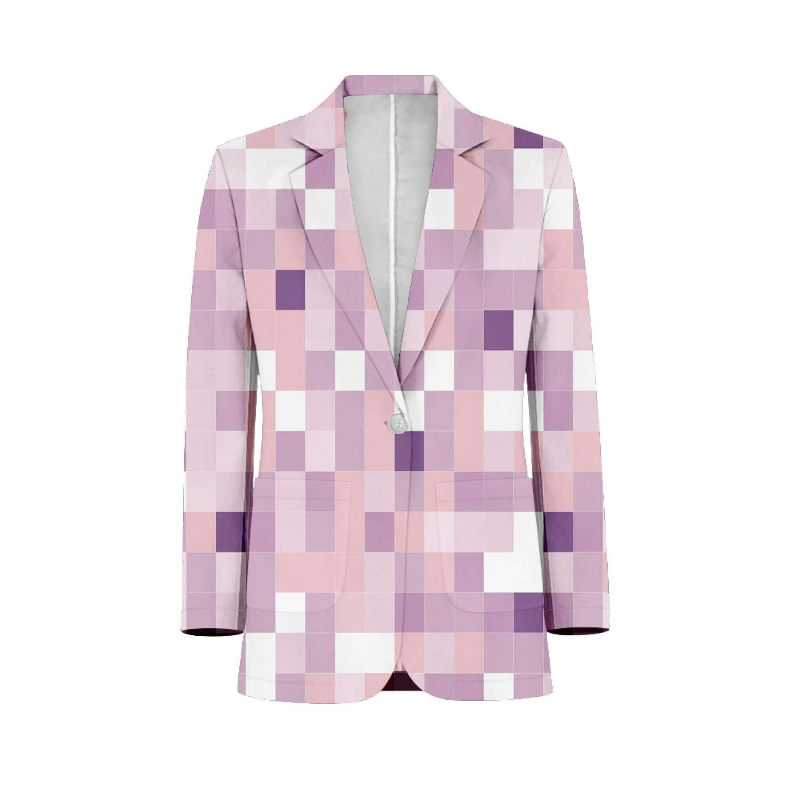 Abstract Pixelated Pink Purple Pattern Mens Suits Shawl Collar Slim Fit ...
