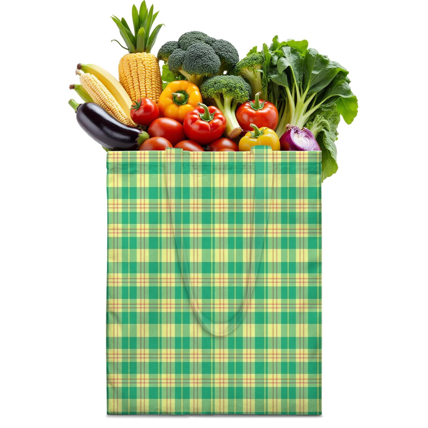 Abstract Plaid Canvas Tote Bag Checkered Pattern Vintage Style ...