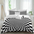 Abstract Plaid Comforter Set California King Size, Abstract Black White ...