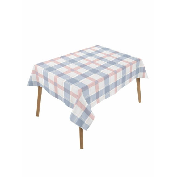 Abstract Plaid Table Cloth, Minimalistic Multi Colors Country Rustic ...
