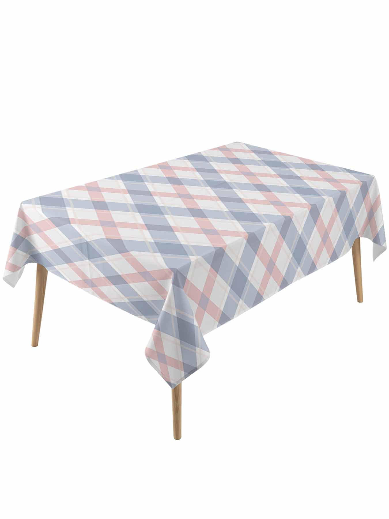Abstract Plaid Table Cloth, Minimalistic Multi Colors Country Rustic ...
