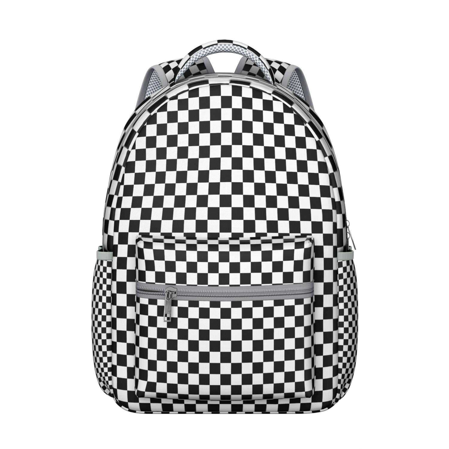 Abstract Plaid Waterproof Backpack - Durable Breathable Bookbag with ...