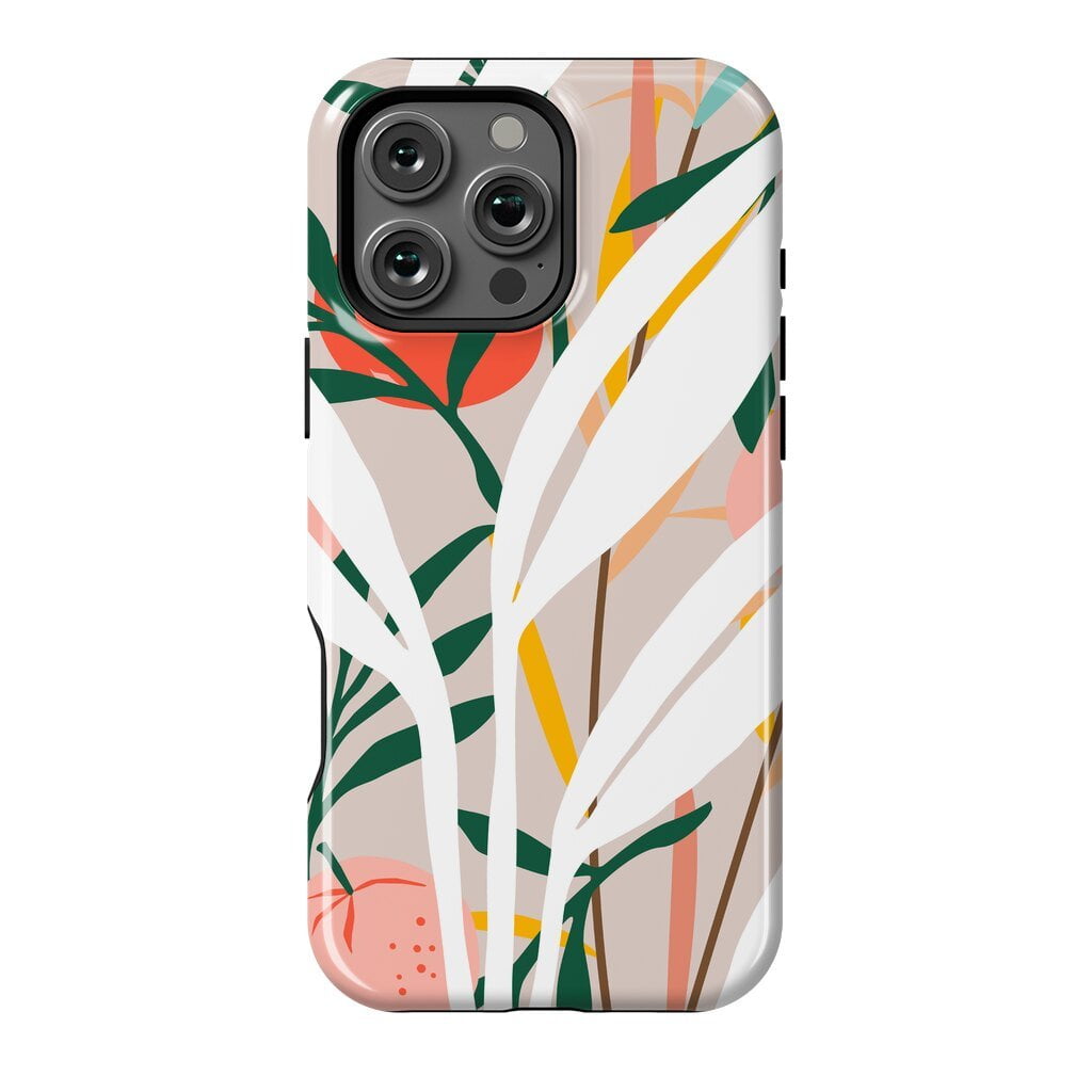 Abstract Plant Blush Phone Case Compatible with iPhone 11 to 16 Pro Max ...