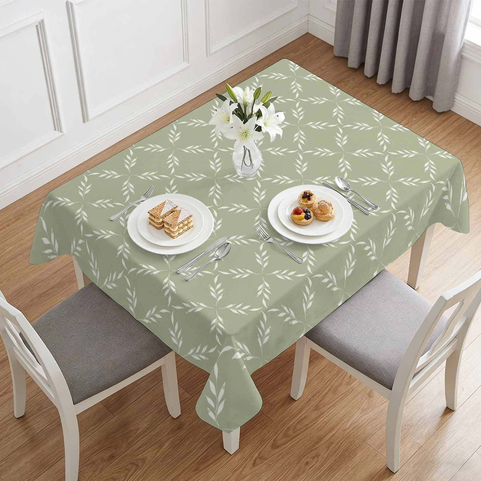 Abstract Plant Leaf Lattice Table Cloth 60x84in, Waterproof Rectangle ...