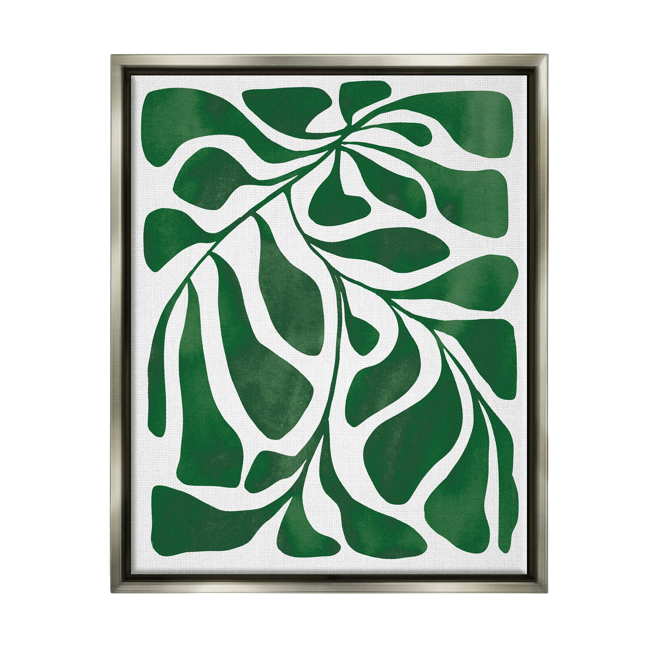 Abstract Plant Leaf Shapes Botanical & Floral Graphic Art Luster Gray ...