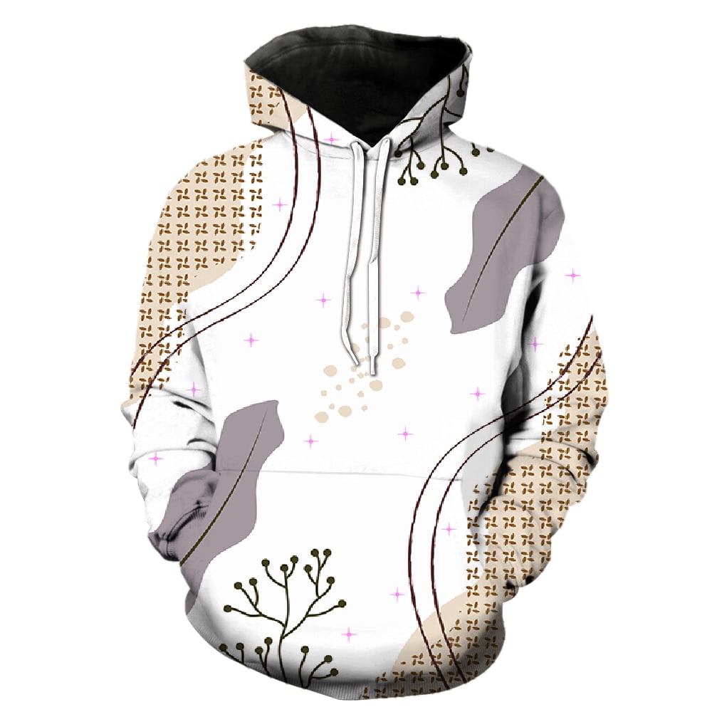 Abstract Plant Leaves Men's Hoodies Teens 3D Print Sweatshirts Fashion ...