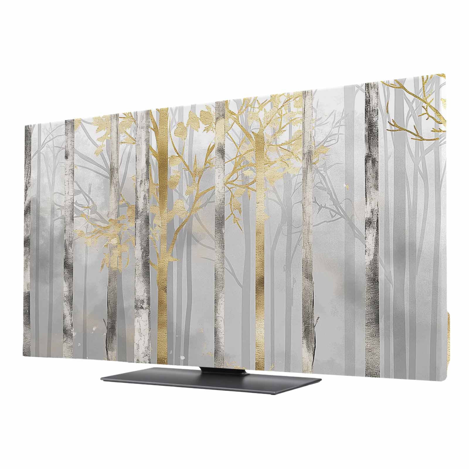 Abstract Plant TV Dust Cover 32 Inch, Trees Forest Gold Oil Painting ...