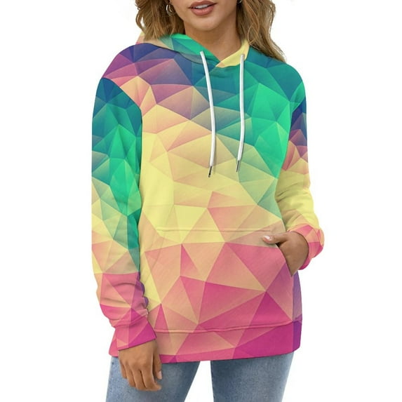 Abstract Polygon Multi Color Cubism Low Poly Pride Lgbt Design Hoodie ...